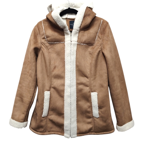 Faded Glory | Jackets & Coats | Faded Glory Camel Faux Shearling Hooded ...